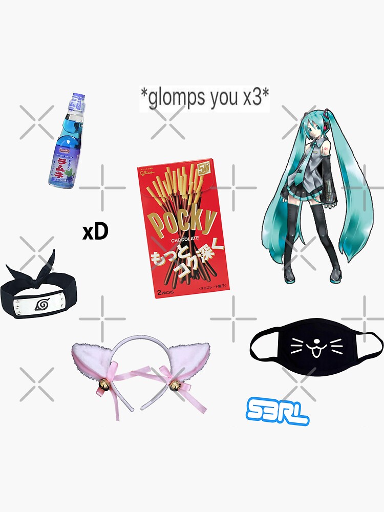 "Nostalgic Weeb Starter Pack" Sticker for Sale by CandyAcid | Redbubble