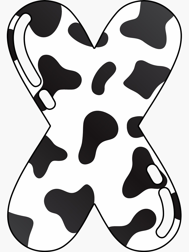 "Letter X Cow print" Sticker by pixel-palace | Redbubble