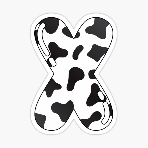 "Letter X Cow print" Sticker by pixel-palace | Redbubble