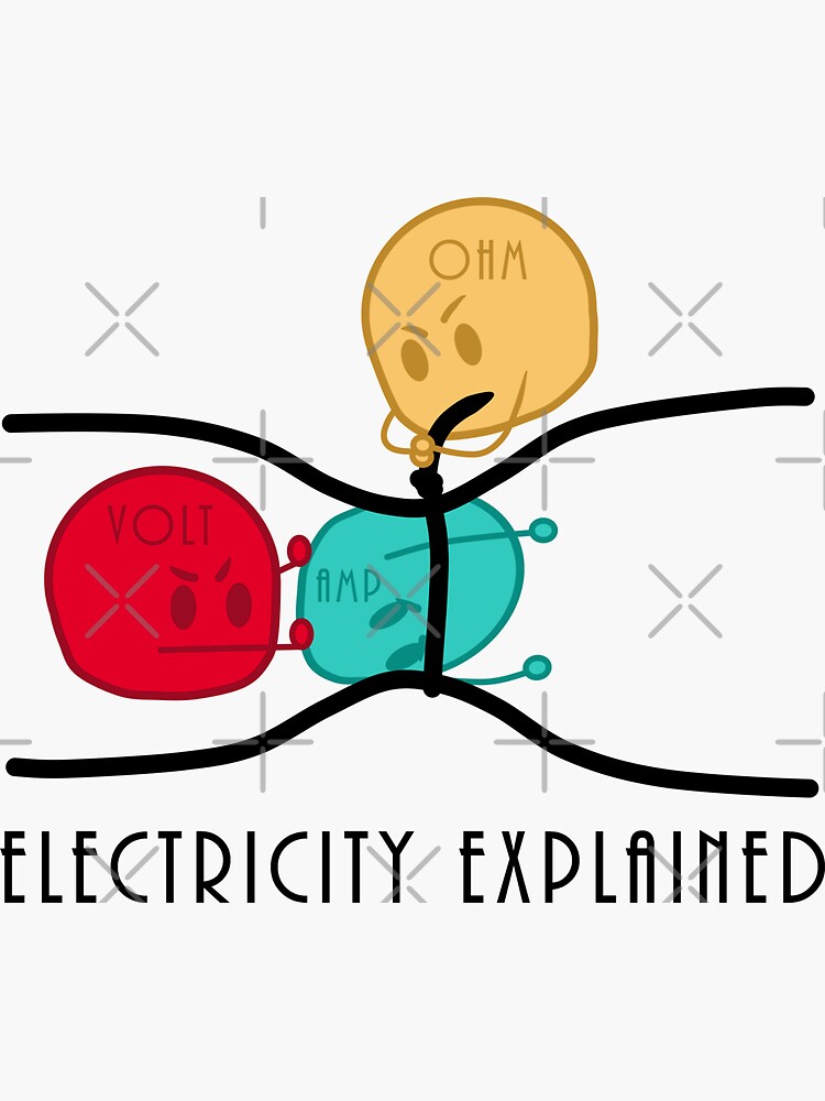 "Electricity Explained" Sticker for Sale by Stormy-Rose | Redbubble