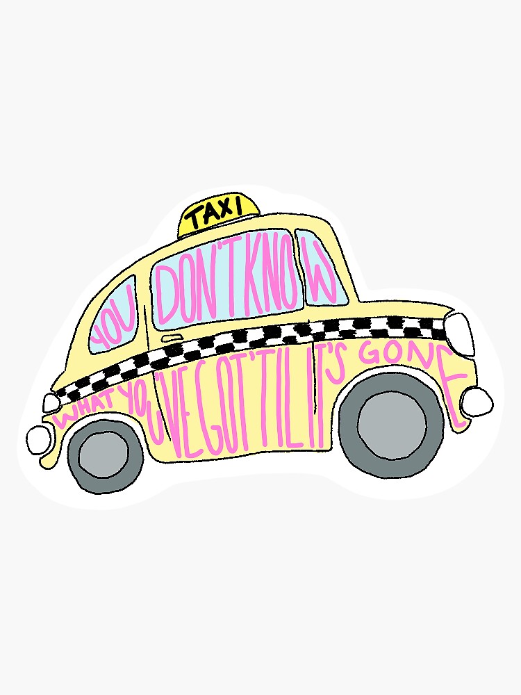 "Big yellow taxi" Sticker for Sale by ellenmimi | Redbubble