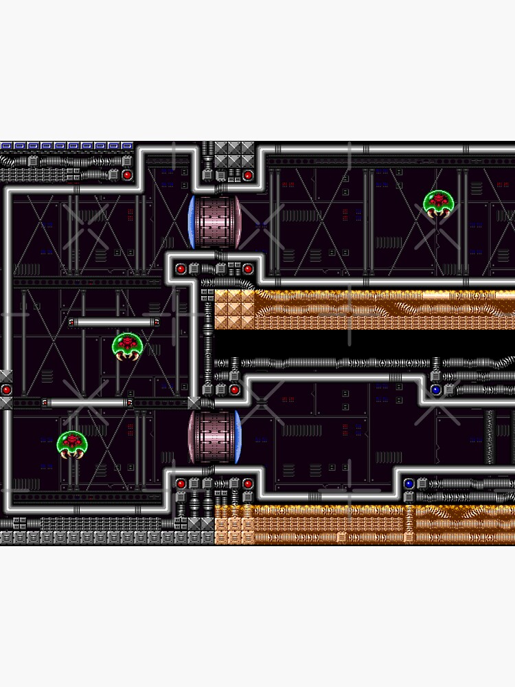 "Super Metroid Level Map" Sticker by gin-nek-shop | Redbubble