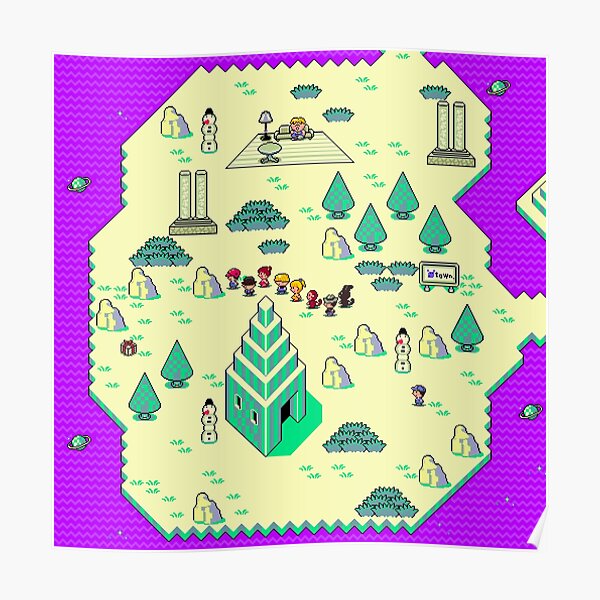 "Earthbound Magicant Map" Poster for Sale by gin-nek-shop | Redbubble