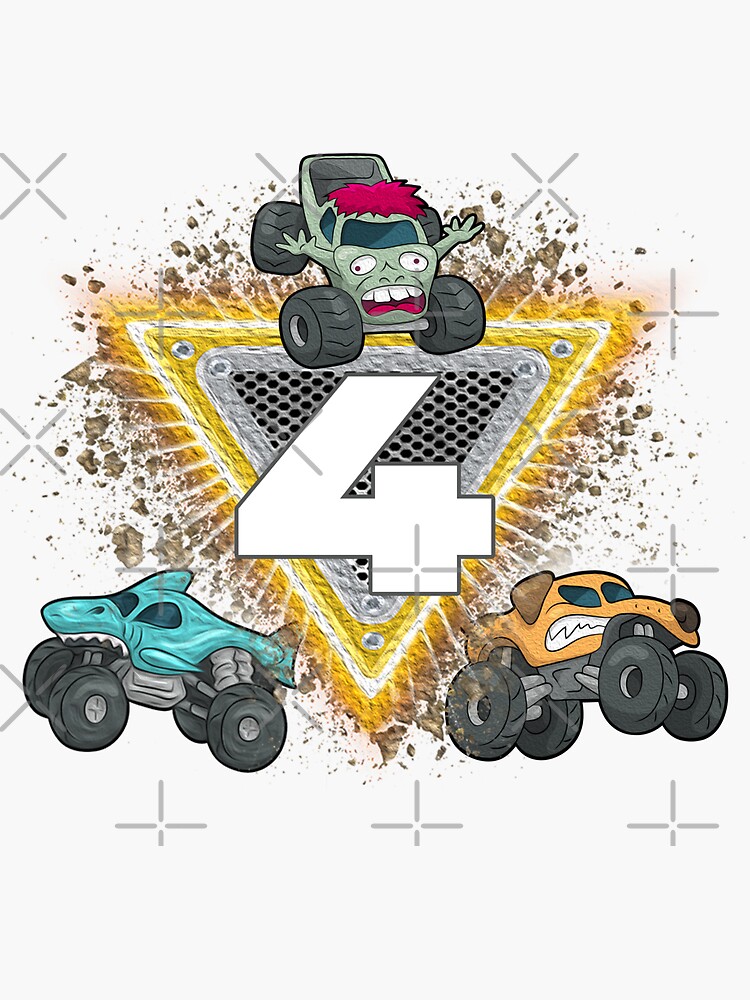 "Birthday Boy Monster Truck 4th Birthday Party Theme Monster Truck Jam ...
