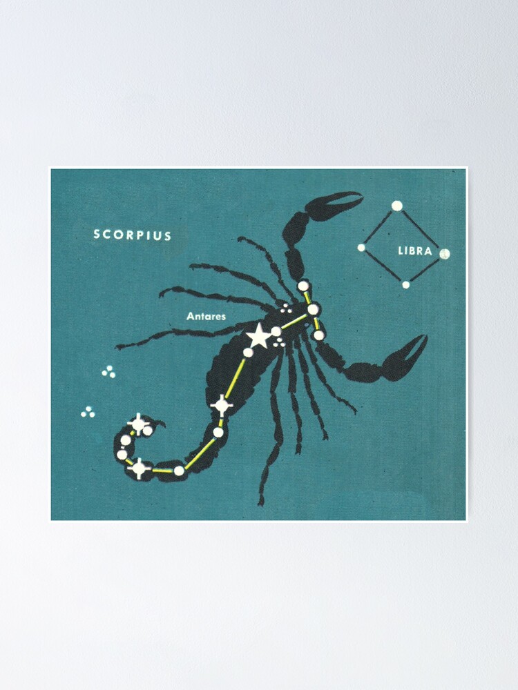 "Scorpio Constellation - Vintage Star Map" Poster for Sale by elevens ...