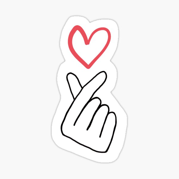 "Finger Heart" Sticker for Sale by meruwhite | Redbubble