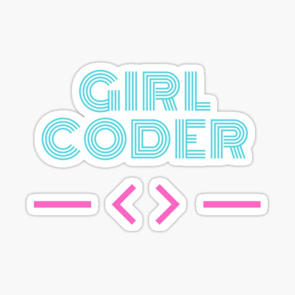 "Girl Coder" Sticker for Sale by Golden-Designs | Redbubble