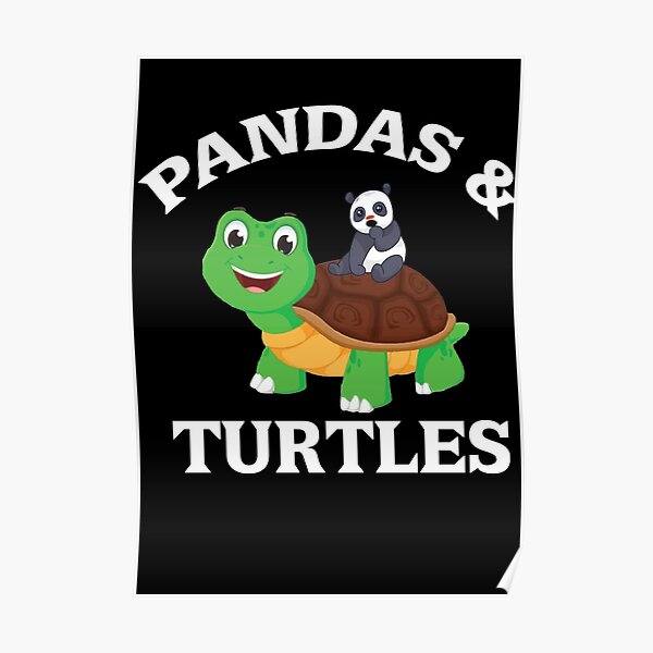 "Cute pandas and turtles T-shirt design for boys and girls" Poster by ...