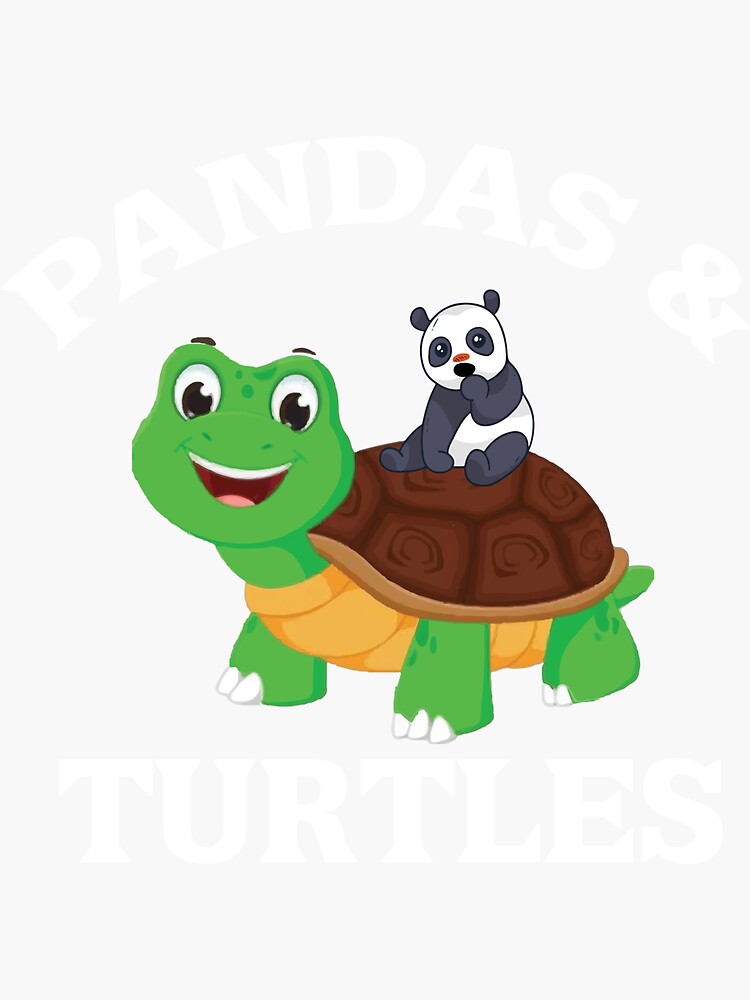 "Cute pandas and turtles T-shirt design for boys and girls" Sticker for ...
