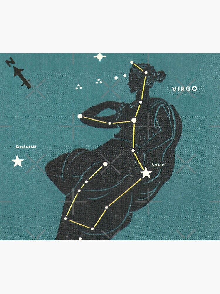 "Virgo Constellation - Vintage Star Map Illustration" Poster by elevens ...