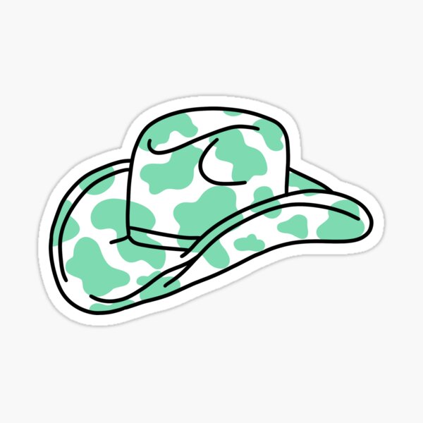 "Mint Cowboy Hat" Sticker for Sale by uwubixl | Redbubble