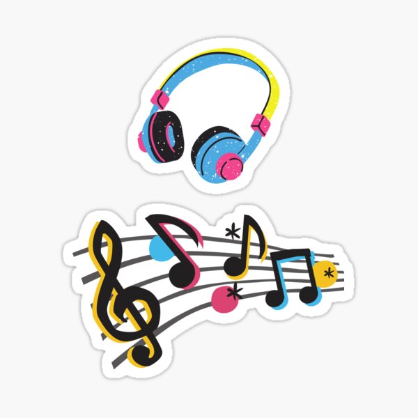 "Colorful Musical Pulse " Sticker by IZ-STAR | Redbubble