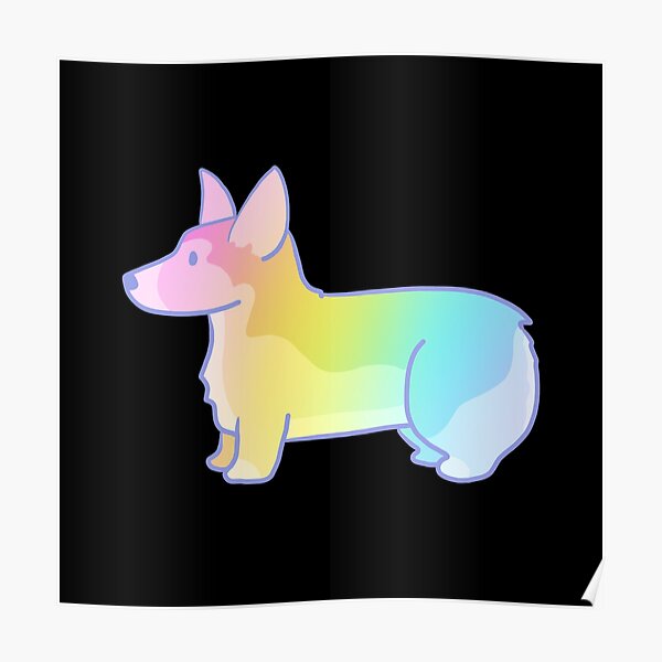 "Adorable Rainbow Corgi" Poster by KelseyLovelle | Redbubble