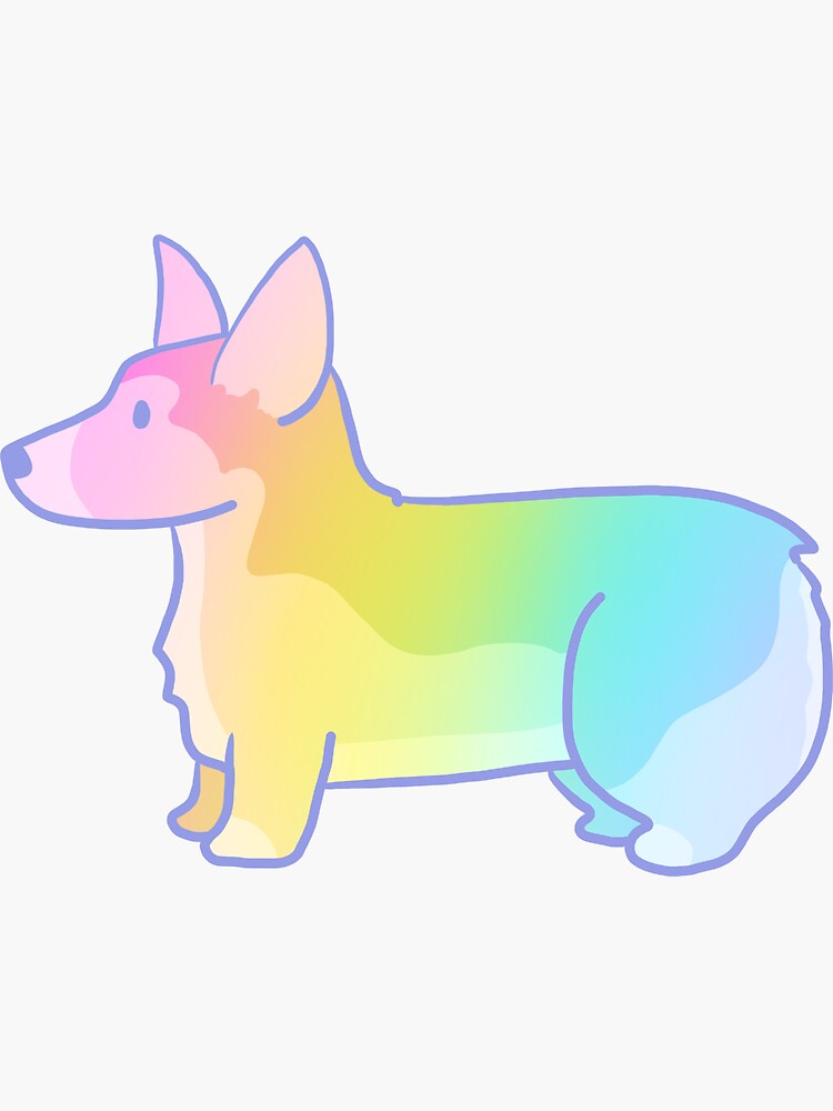 "Adorable Rainbow Corgi" Sticker by KelseyLovelle | Redbubble