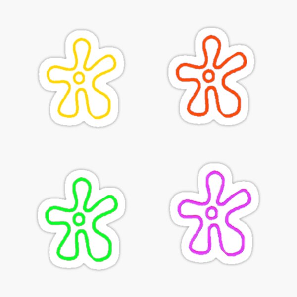 "spongebob flowers sticker pack" Sticker for Sale by drippyxdesigns ...