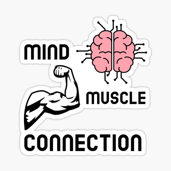 "Mind Muscle Connection" Sticker for Sale by GymMotivation | Redbubble