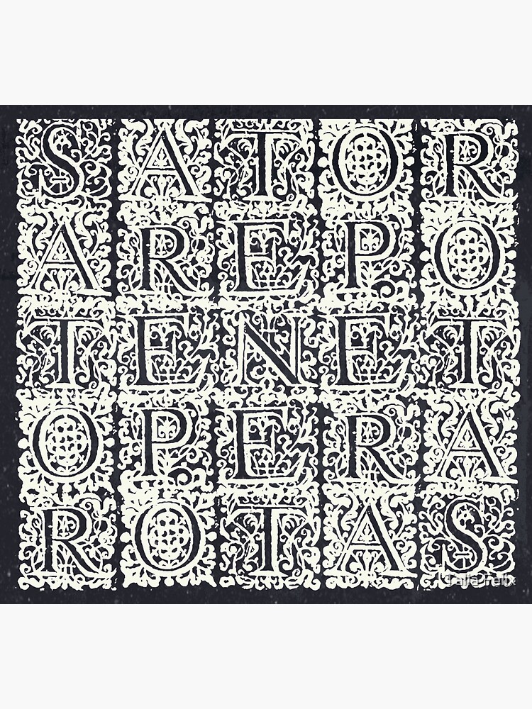 "Sator Square - Ornate Text Medieval Protection Charm" Sticker by ...