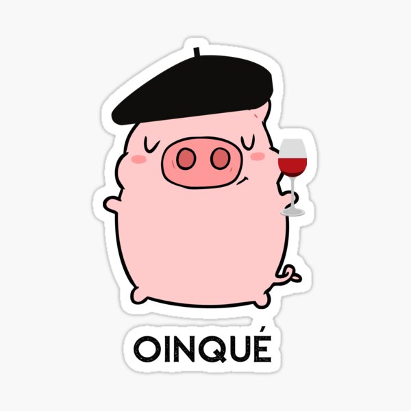"Adorable sophisticated french pig" Sticker for Sale by BlabLabel ...