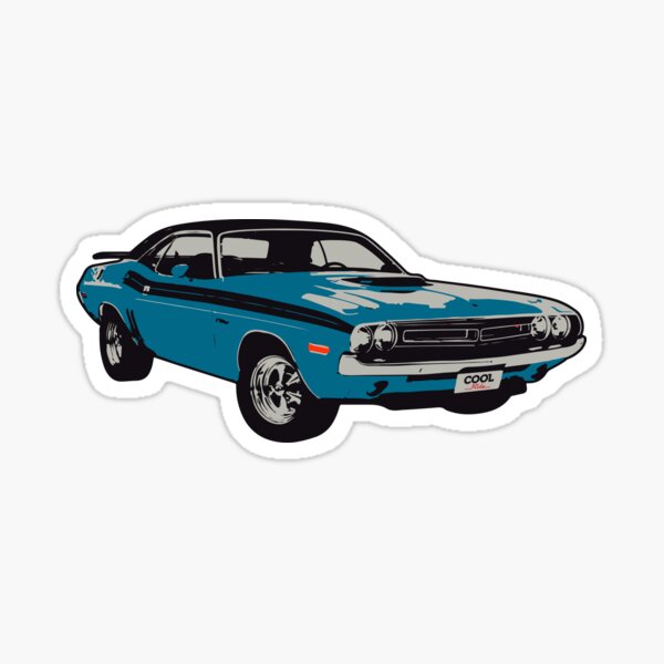 "'71 Blue Muscle Car" Sticker for Sale by CoolRide | Redbubble