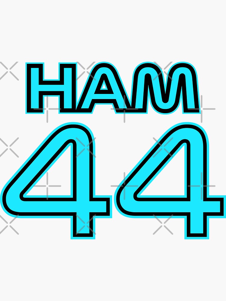 "Lewis Hamilton number 44 Sticker" Sticker by arsenijemne | Redbubble