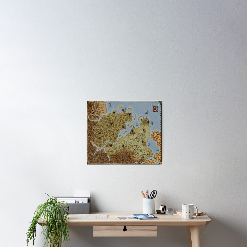 "Fantasy Map Of Imaginary Land" Poster by Imaginary-Lands | Redbubble