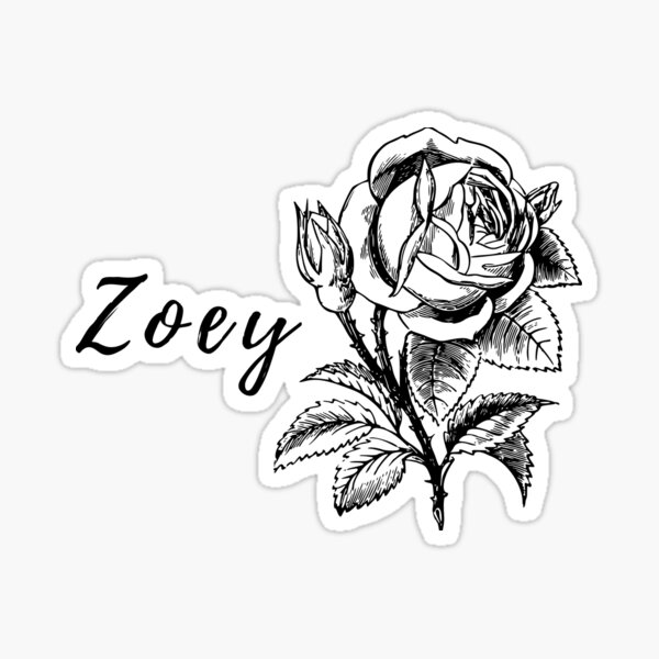 "Zoey " Sticker for Sale by NamesPlate | Redbubble