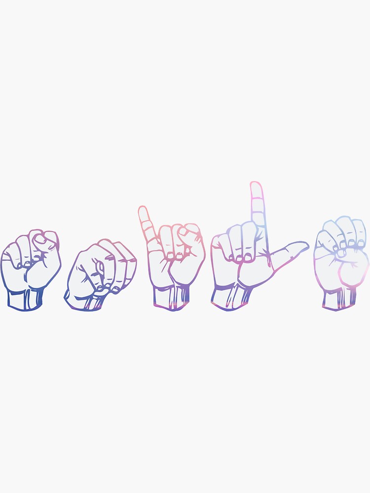 "Smile - ASL fingerspelling" Sticker for Sale by Jennaviveart | Redbubble