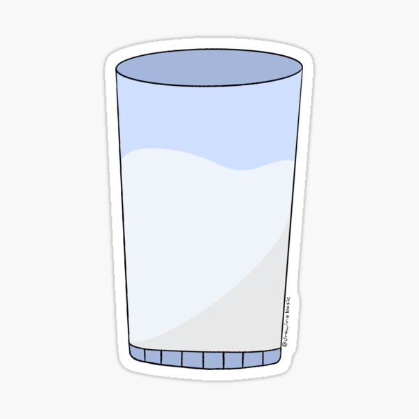 "Glass of Milk" Sticker for Sale by DrawingBasic | Redbubble