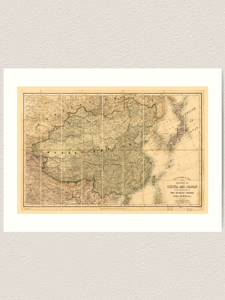 "Map of China and Japan (c 1880)" Art Print for Sale by allhistory ...