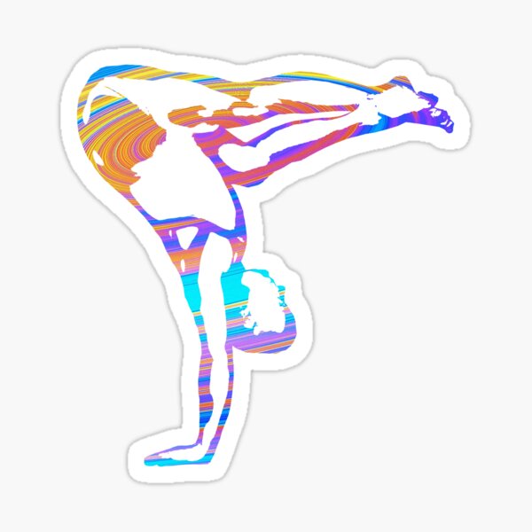 "Handstand Colorful Girl Silhouette Design" Sticker for Sale by ...