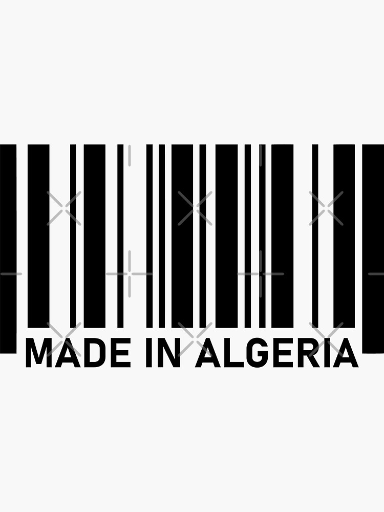 " MADE IN ALGERIA Barcode" Sticker for Sale by ABGdesigns | Redbubble