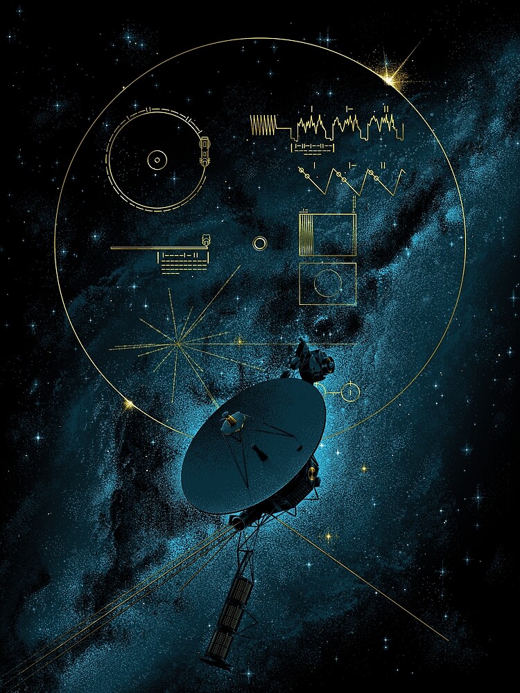"Voyager and the Golden Record " Canvas Print for Sale by ...