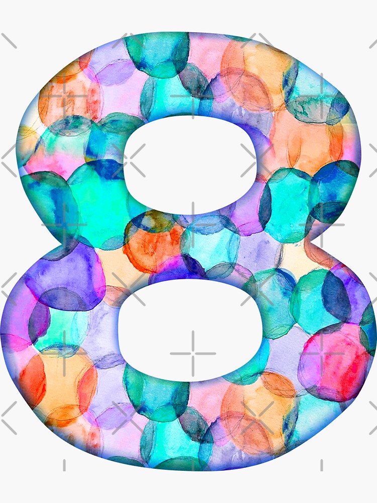 "Number 8 Eight" Sticker for Sale by Paoanne | Redbubble