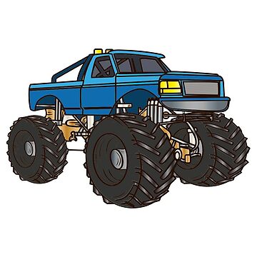 "Monster Truck (blue)" Sticker for Sale by MoMasry | Redbubble