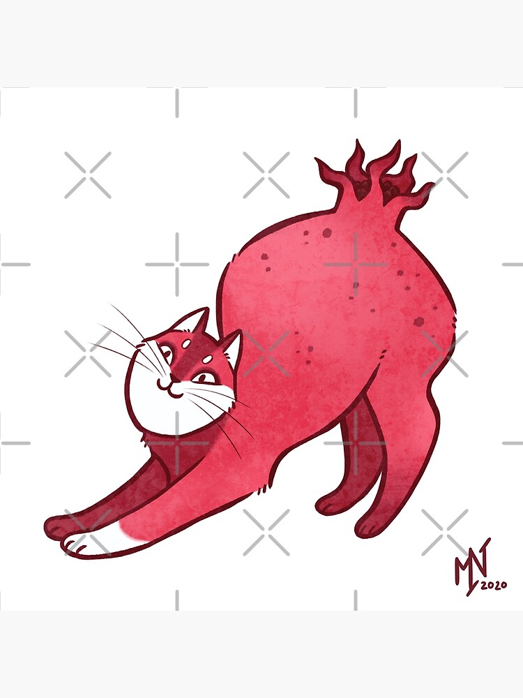 "Pomegranate Cat" Poster by kattvalk | Redbubble