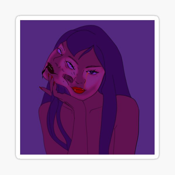 "Spooky two face " Sticker for Sale by LadyPixie | Redbubble