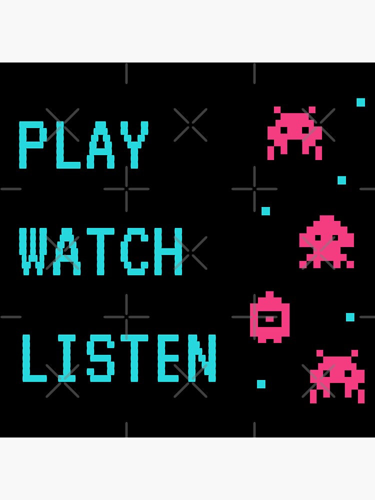 "Play Watch Listen" Sticker by chulitad | Redbubble