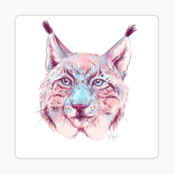 "Pink lynx" Sticker by GraindNais | Redbubble