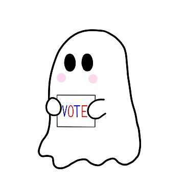 "Vote Sign Holding Ghost" Sticker for Sale by 24hourlibrary | Redbubble