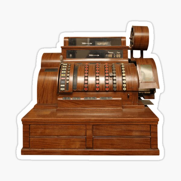 "Antique wooden cash register" Sticker for Sale by gallofoto | Redbubble