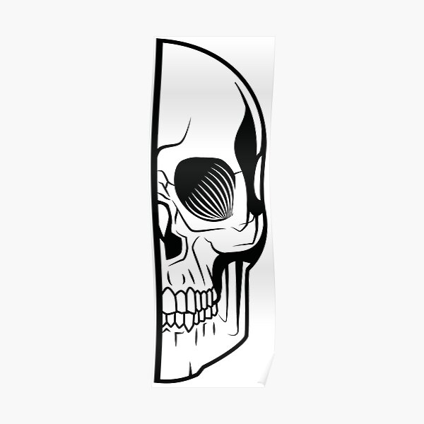 "HALF SKULL FACE" Poster for Sale by wasserberg | Redbubble