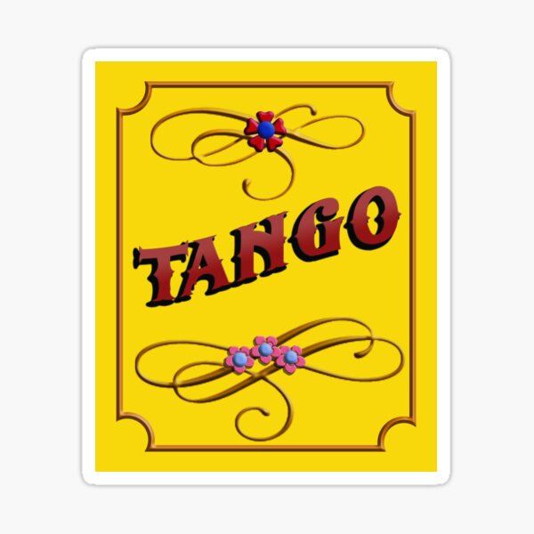 "Tango (yellow background)" Sticker by jamesgerardking | Redbubble