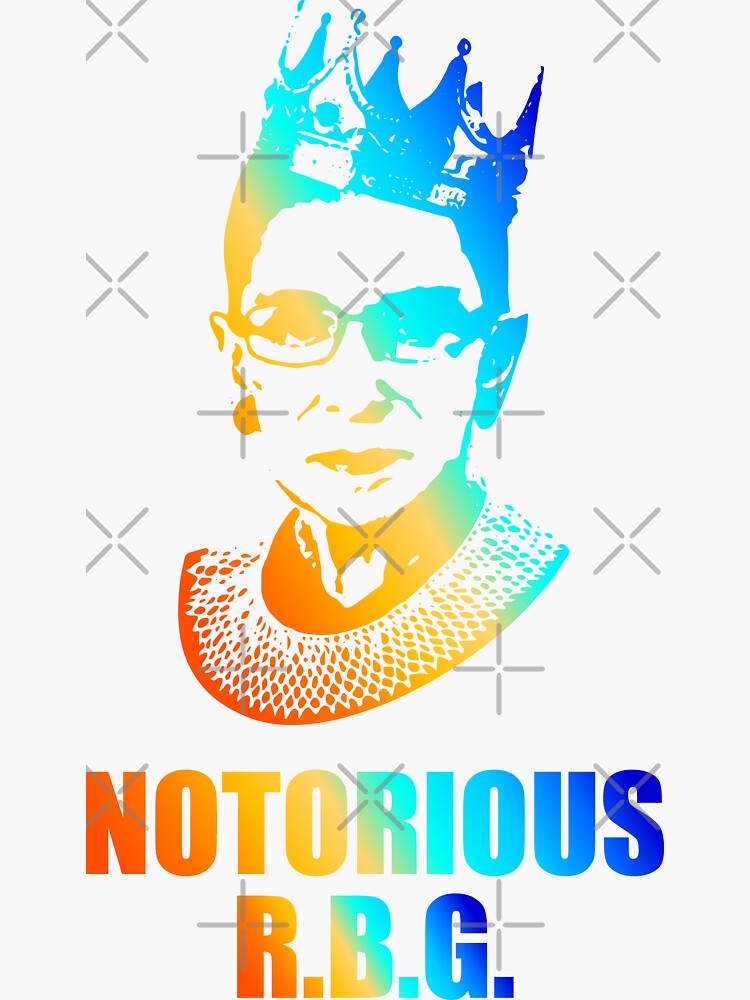 "Notorious RBG in Orange And Teal" Sticker for Sale by ColorRitual ...