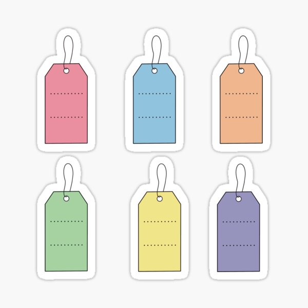 "Colourful tags Stickerpack " Sticker by Inspiredbydavie | Redbubble