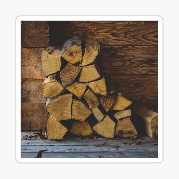 "Stack of Cut Wooden Logs" Sticker for Sale by NaturalBlends | Redbubble