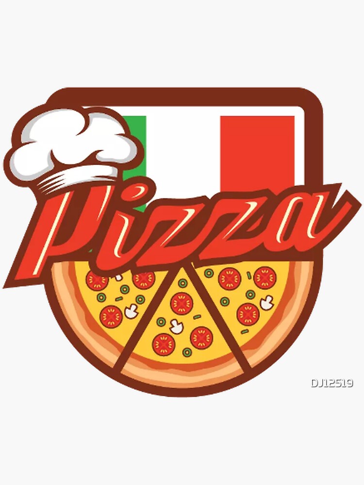 "pizza logo" Sticker by DJ12519 | Redbubble