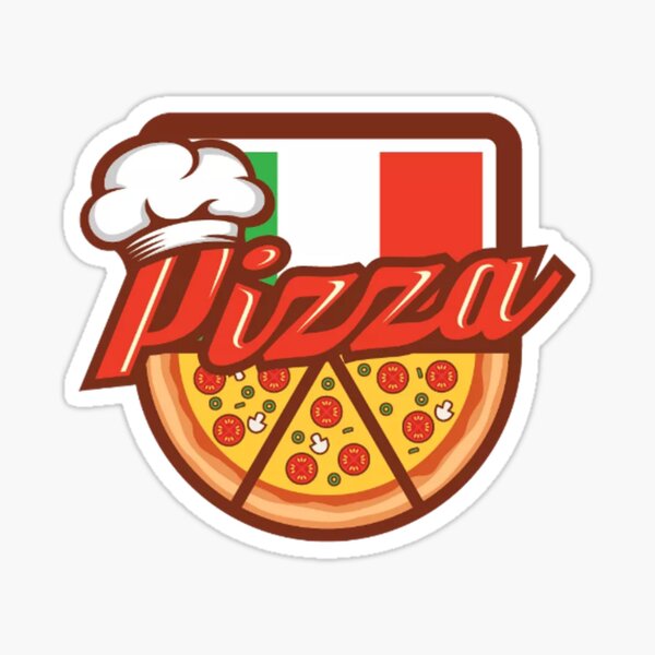 "pizza logo" Sticker by DJ12519 | Redbubble