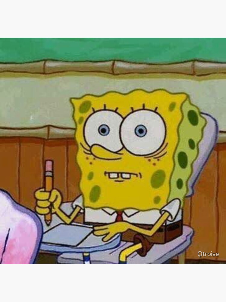 "Spongebob Squarepants blank out Exam Shook Meme" Sticker by Qtroise ...