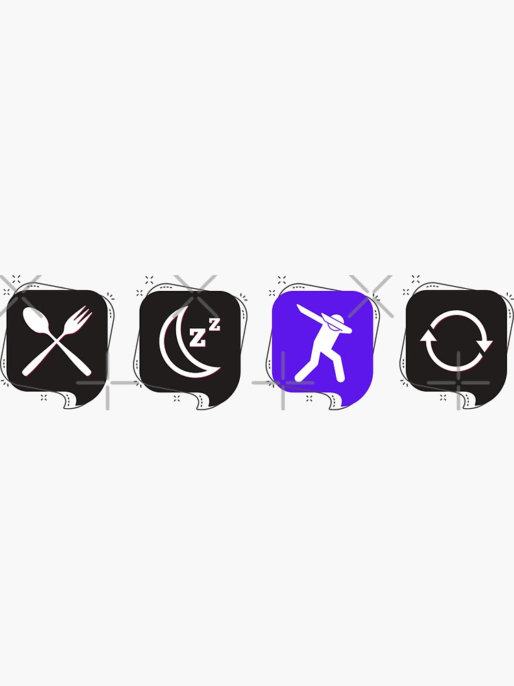 "Eat Sleep Yeet Repeat Symbols" Sticker for Sale by kenadams403 | Redbubble
