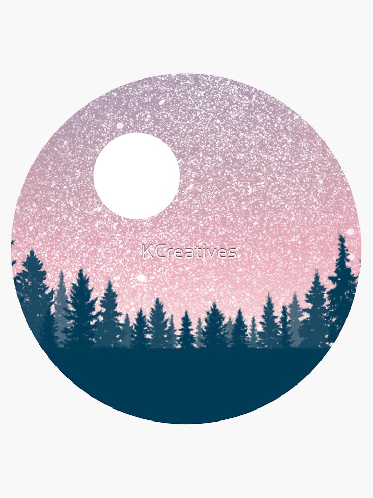"Pink Starry Night Sky" Sticker by KCreatives | Redbubble